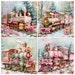 Pink Christmas Trains Digital Paper Vintage Trains, Enchanted Christmas ...