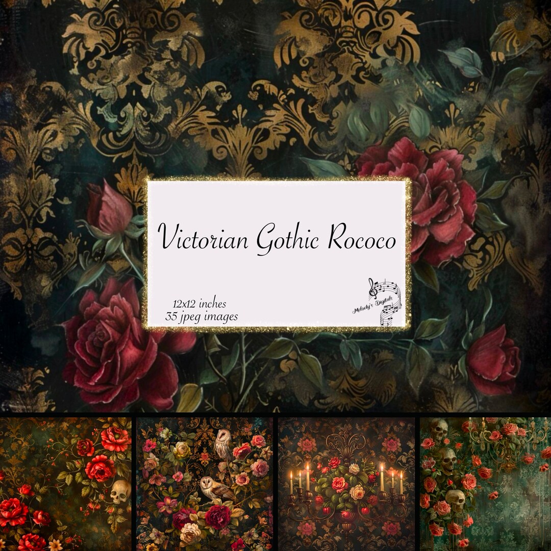 Victorian Gothic Rococo Backgrounds Journal Paper Scrapbooking Kits ...