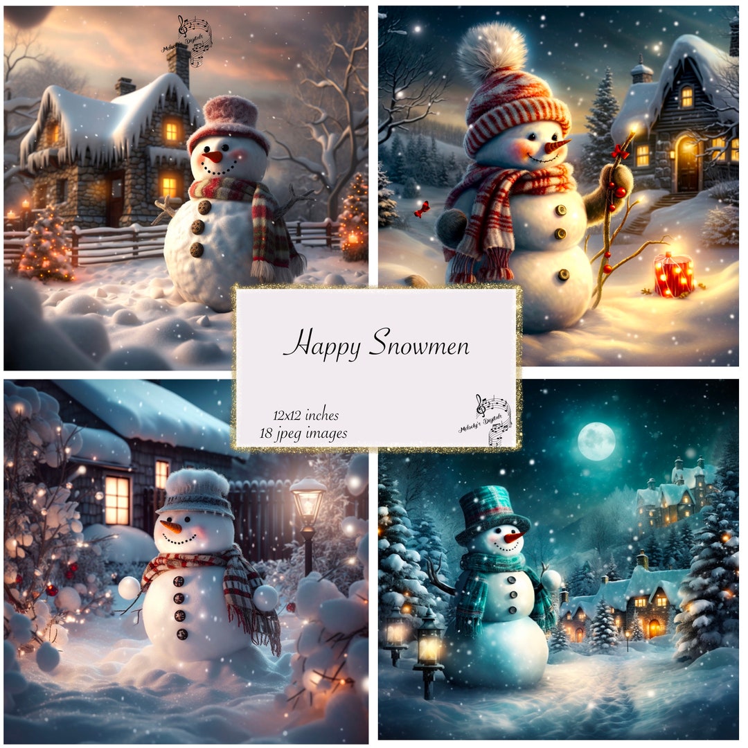 Snowmen Winter Journal Paper, Sublimation Designs (digital Download) - Etsy