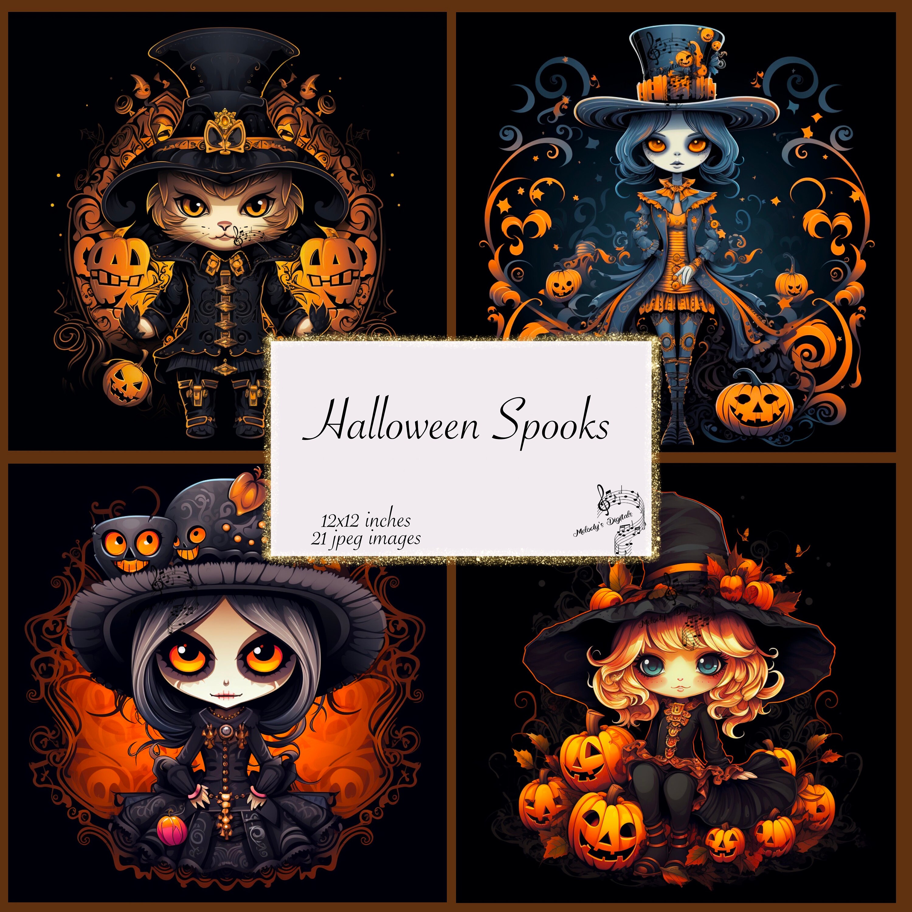 Halloween Spooks Journal Paper Halloween Junk Journal Paper - Etsy