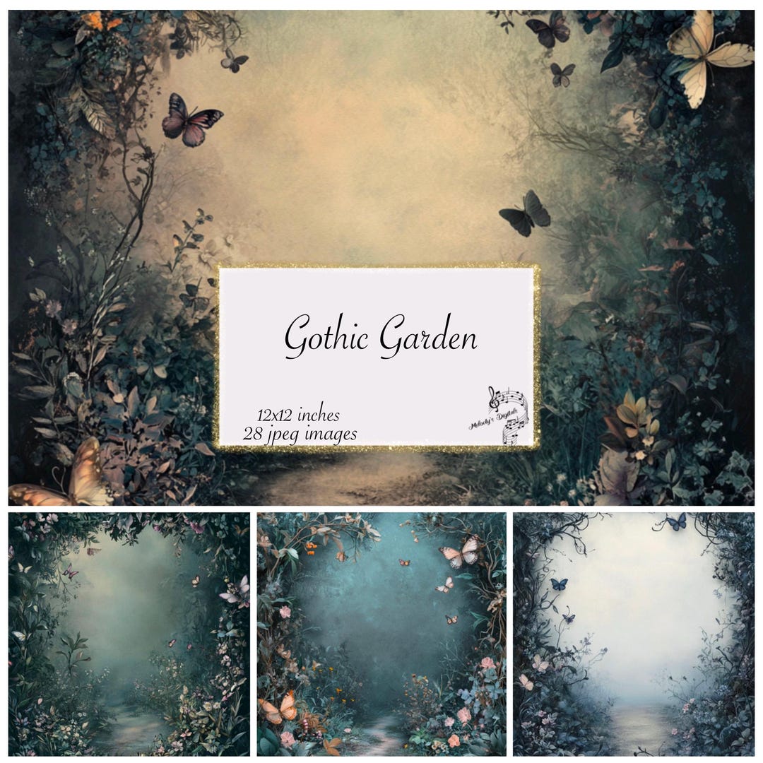 Gothic Garden Junk Journal Pages, Floral Scrapbooking Page, Dark ...