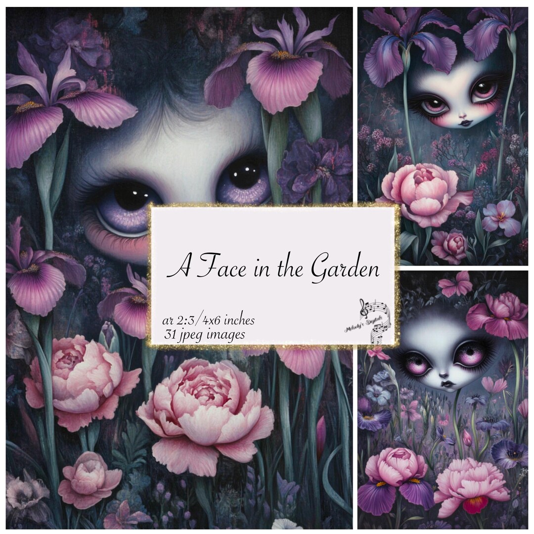 Enchanted Flower Garden Digital Paper Fantasy Magical Enchanted Mystery ...