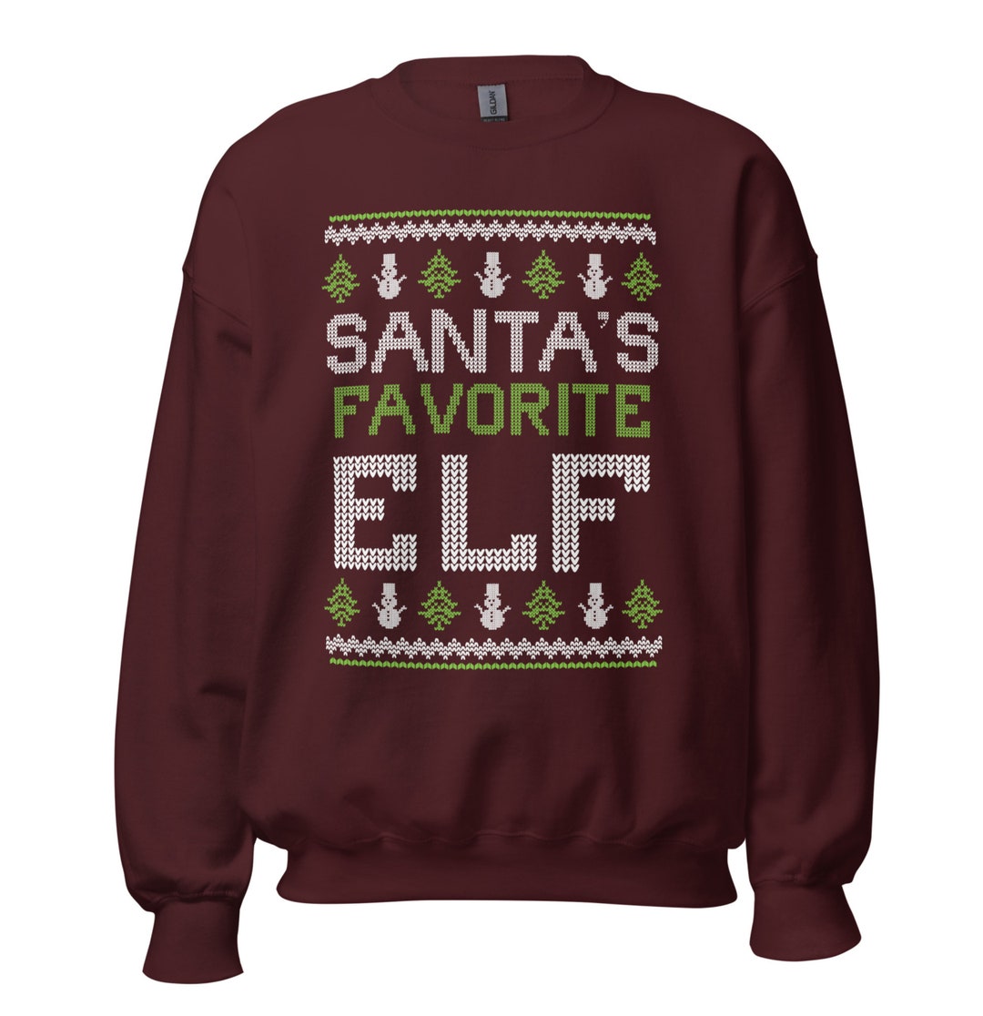 Santa's Favorite Elf Ugly Christmas Sweater Unisex - Etsy