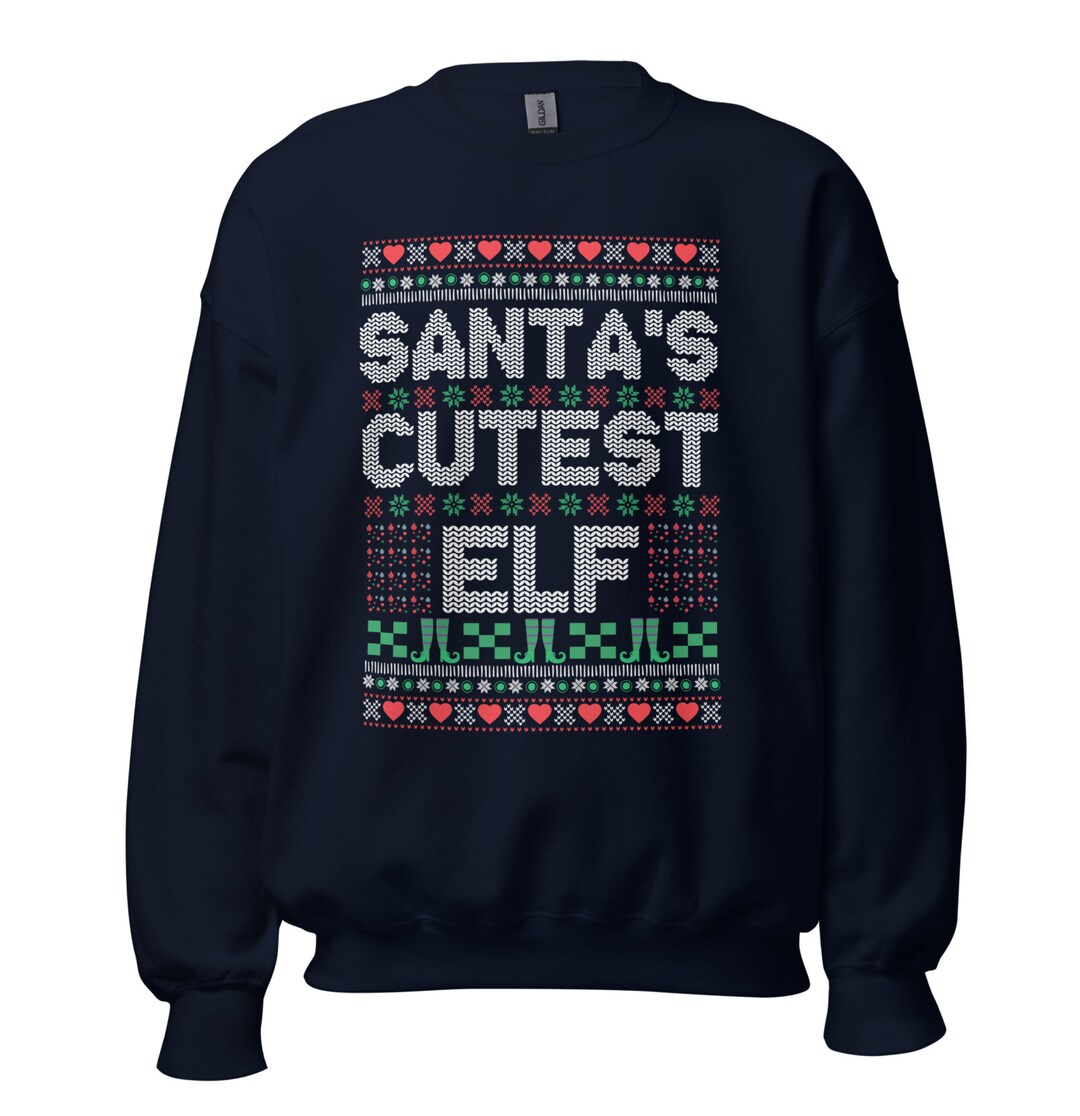 Santa's Cutest Elf Ugly Christmas Sweater Unisex - Etsy