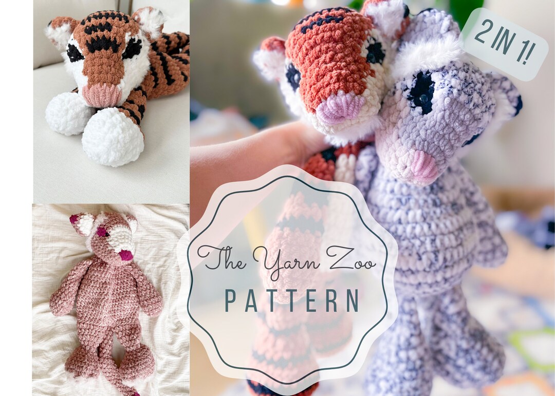 Large Tiger & Snow Cat Crochet Pattern - Amigurumi - Etsy