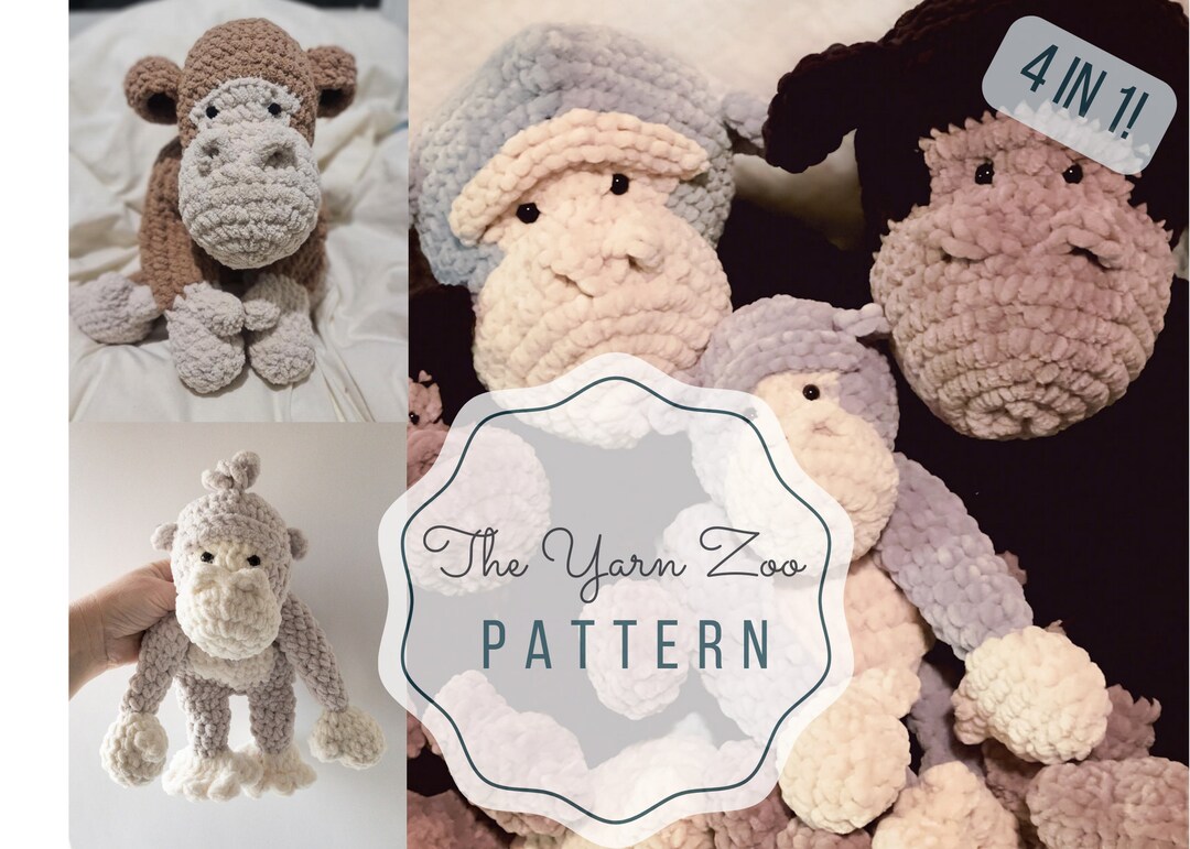 Large & Mini Monkey/gorilla Crochet Pattern - Amigurumi - Etsy