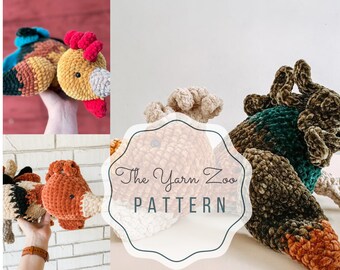 Rooster / Chicken Amigurumi Crochet PDF Pattern Simple Easy - Etsy