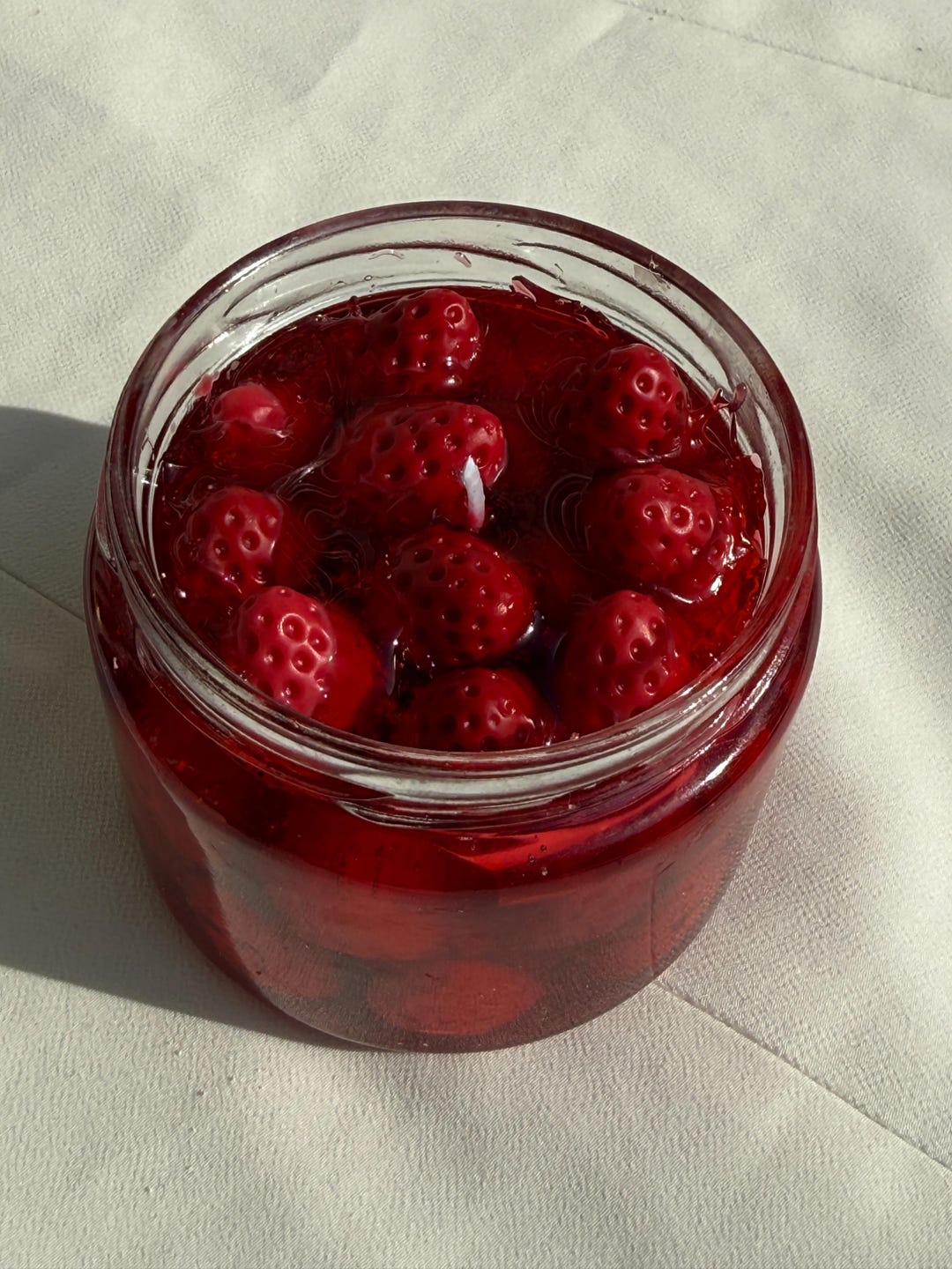 Realistic Strawberry Jam Candle, Organic Soy Wax Scented, Handmade ...