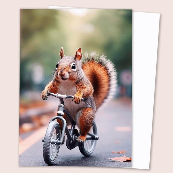 Squirrel on Bicycle - Etsy