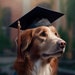 Graduation Dog in Cap and Gown Graduation Dog Card Personalized and ...