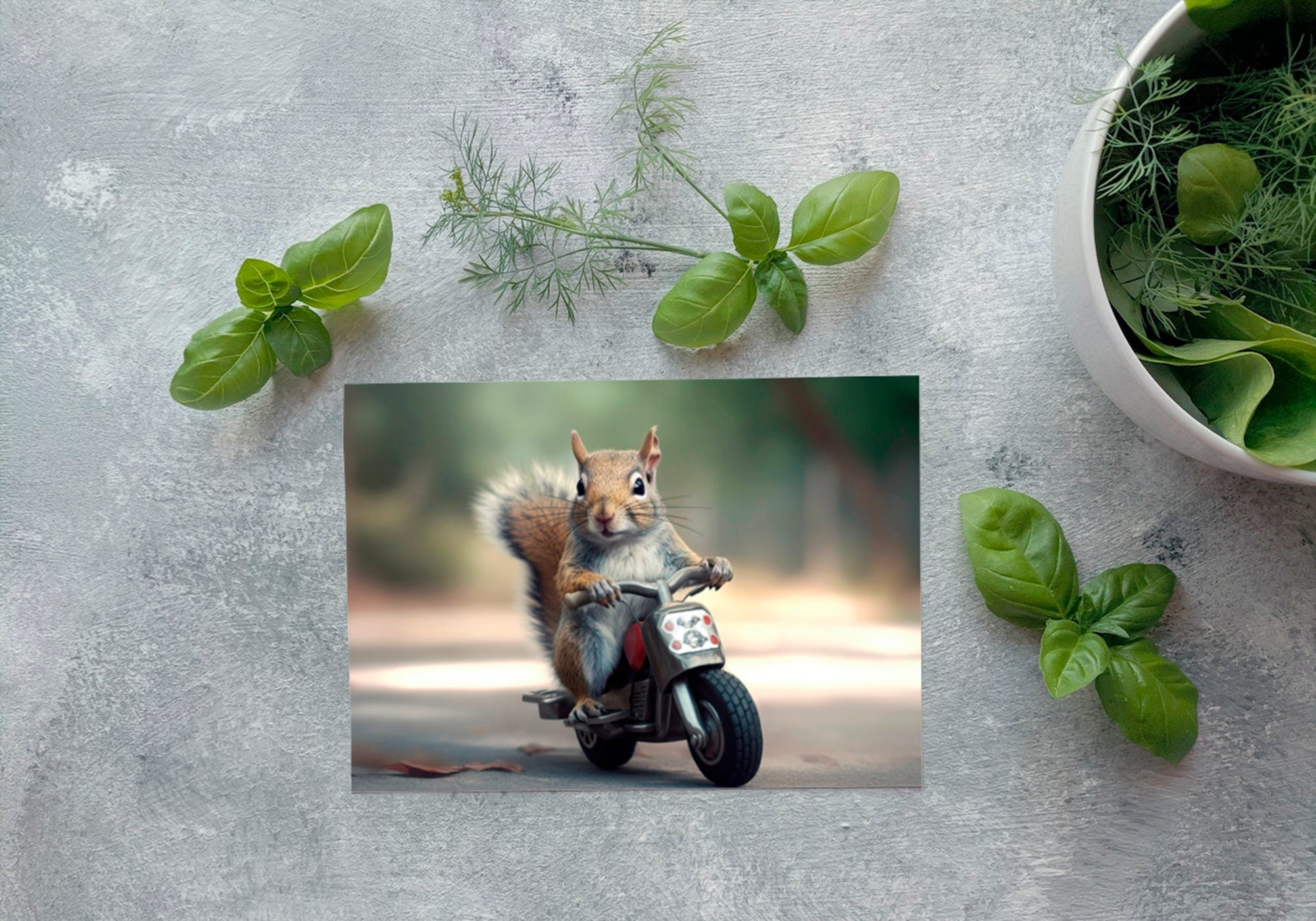 Squirrel Riding Motorcycle Custom Squirrel Card for Squirrel Lovers ...