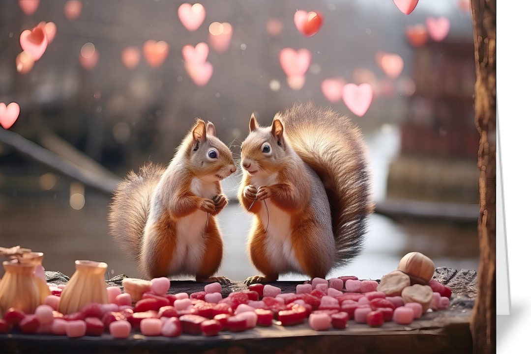 Squirrel Card Anniversary, Squirrel Birthday, Squirrel Valentine's Day Card, Squirrel Lover Card ...