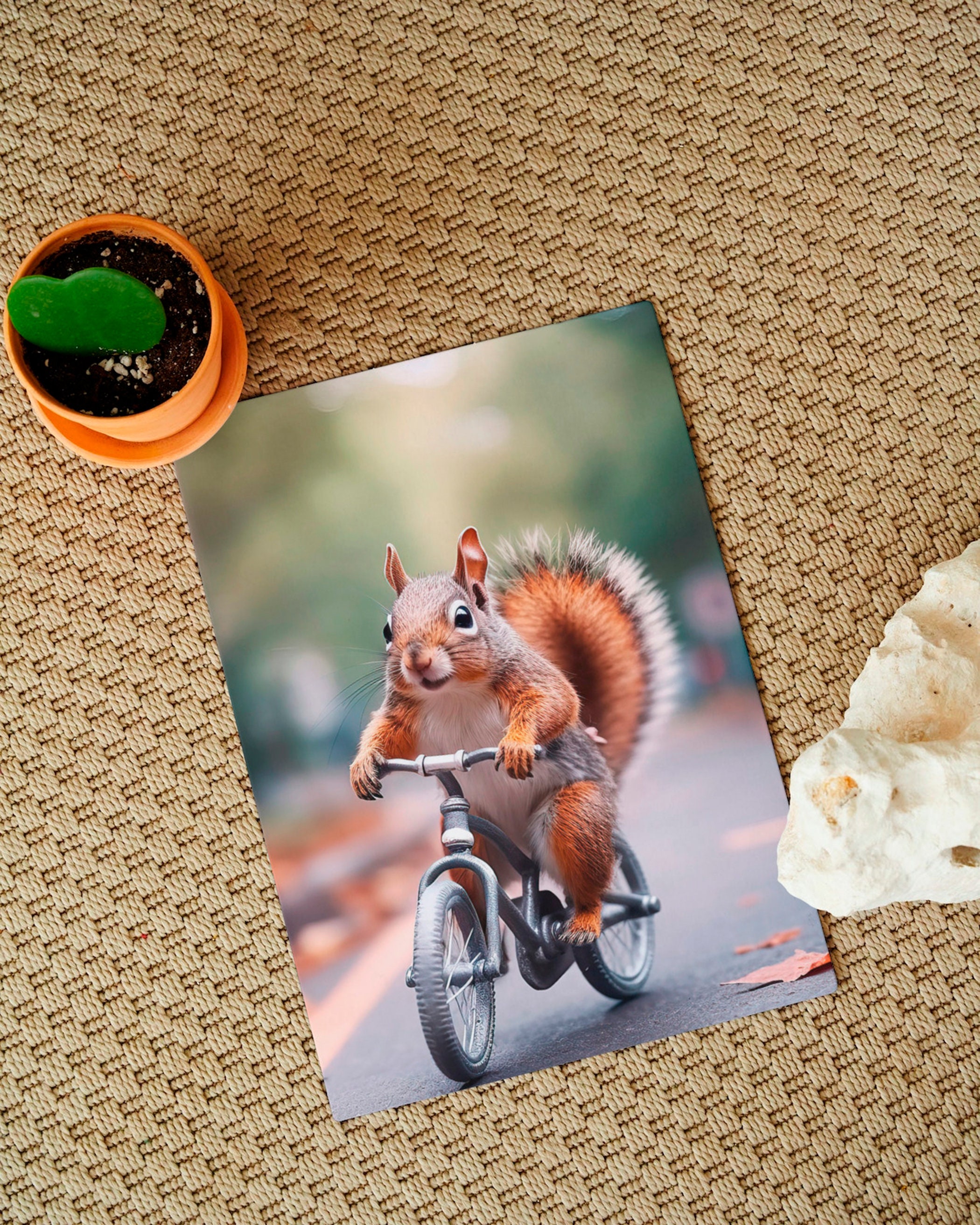 Squirrel Riding Bike Card With Squirrel Custom Birthday Card, Fathers ...