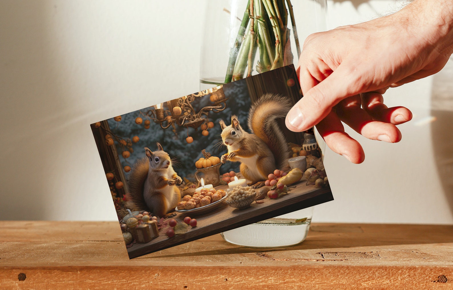 Thanksgiving Dinner With Squirrels 5x7 Greeting Card Customizable - Etsy