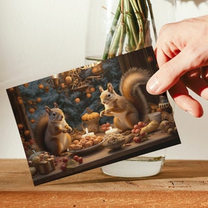Thanksgiving Dinner With Squirrels 5x7 Greeting Card Customizable - Etsy