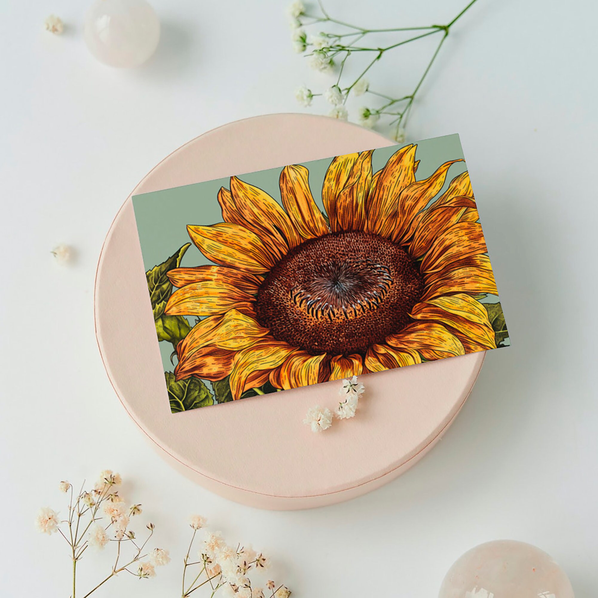 Sunflower Card Birthday Card Mothers Day Card With Sunflower, Flower ...