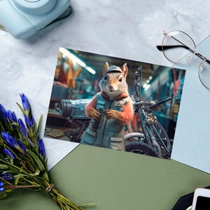 Squirrel Mechanic, Handy Squirrel Card Great for Dad, Squirrel Lovers ...