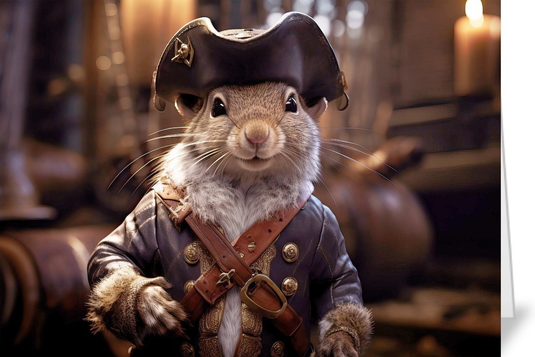 Pirate Squirrel Card, Pirate Card, Squirrel Card With Pirate, Squirrel ...
