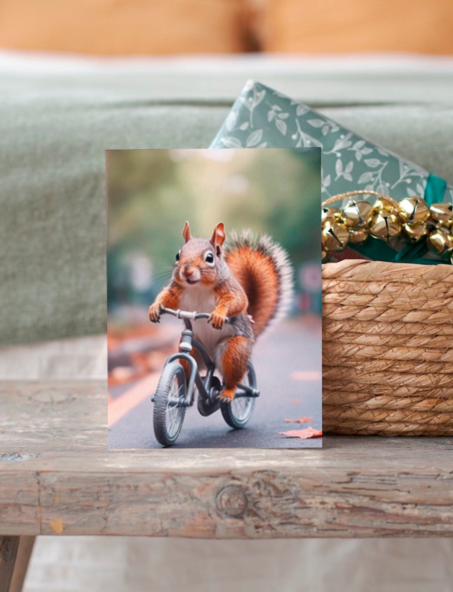 Squirrel Riding Bike Card With Squirrel Custom Birthday Card, Fathers ...