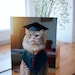 Graduation Cat in Cap and Gown Graduation Cat Card Personalized and ...