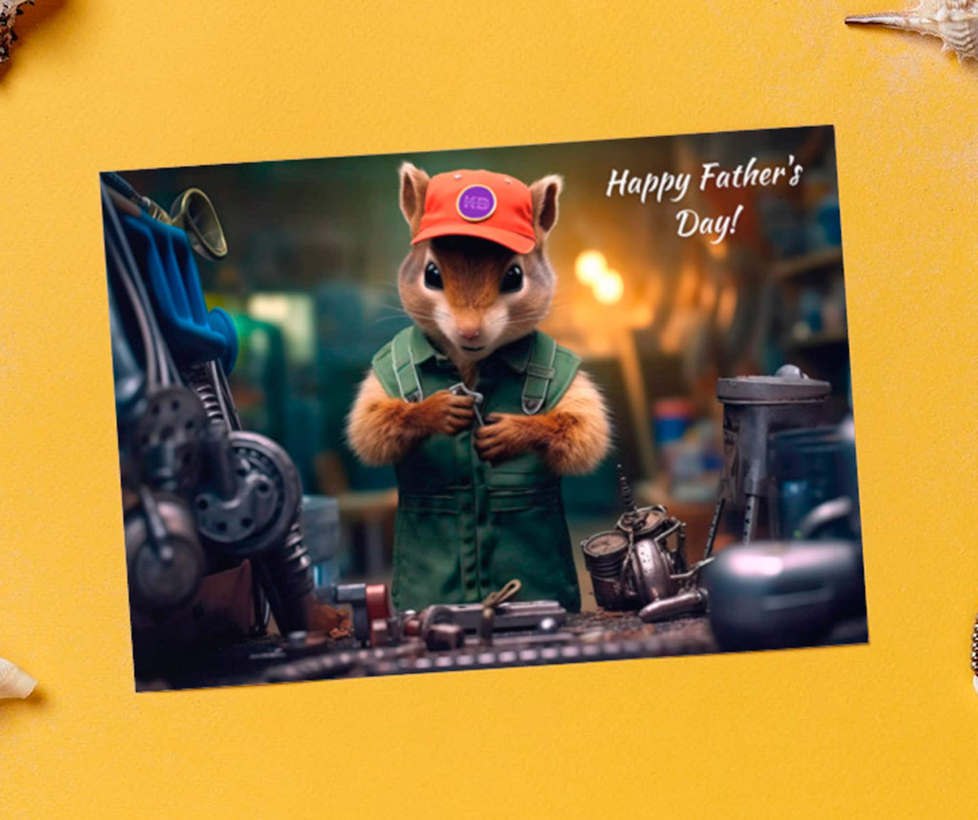 Squirrel Card Mechanic Squirrel Dad Card, Birthday Card, Fathers Day ...