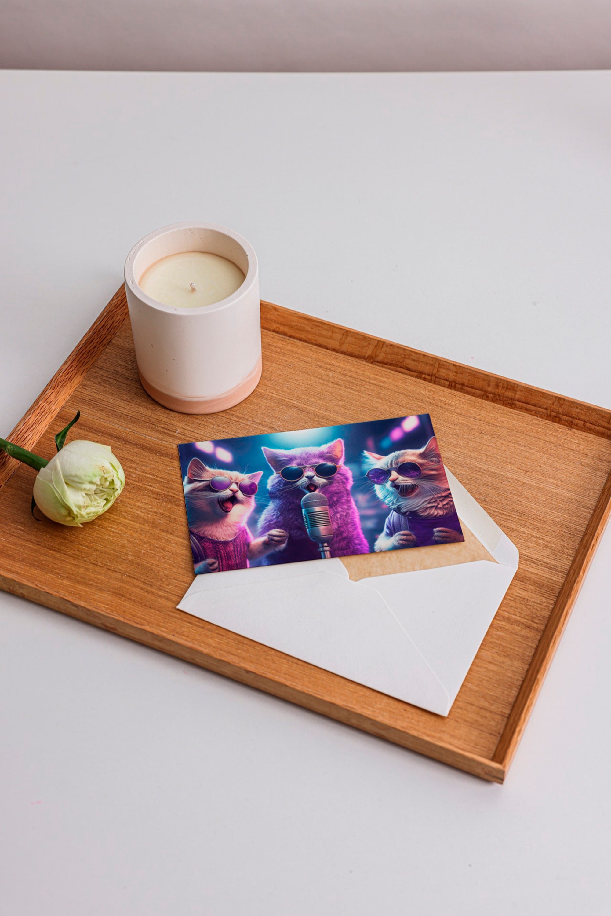 Cats Singing Card With Three Cats Wearing Glasses, Cool Cat Card ...