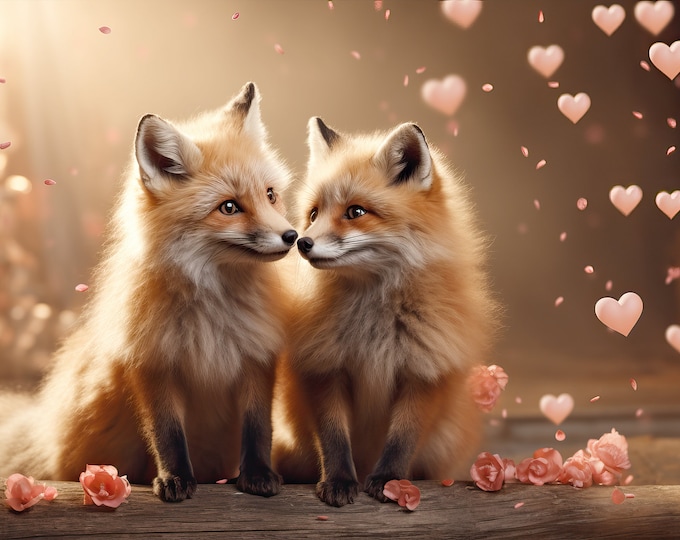 Printable Fox Valentines Card for Kids, Cute Forest Animal Valentines ...