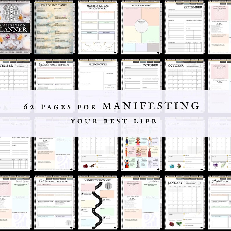 2026 Digital Planner, Goodnotes Monthly Manifestation Planner, Law of ...
