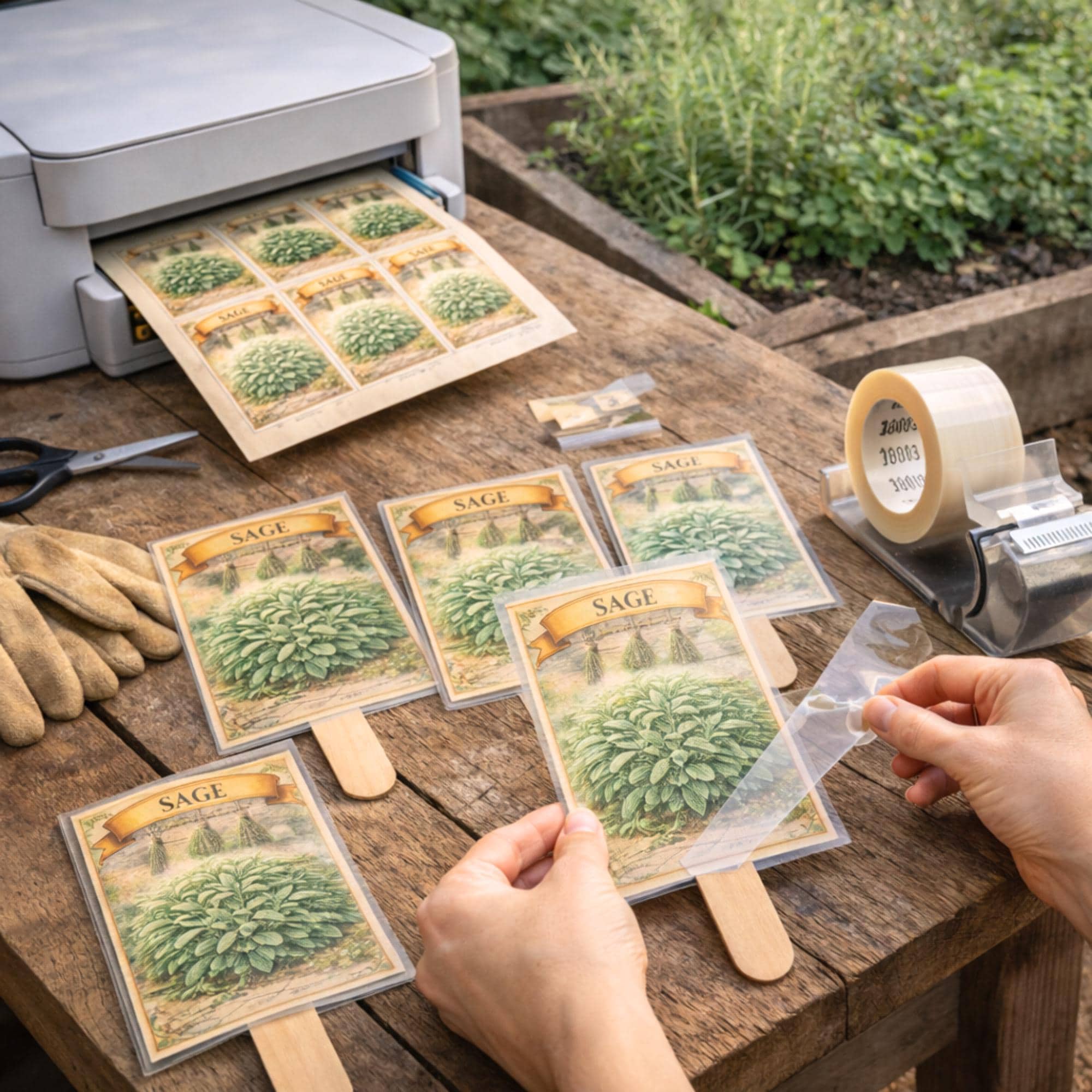 Vintage Botanical Herb Garden Markers, Printable Plant Labels (PDF ...