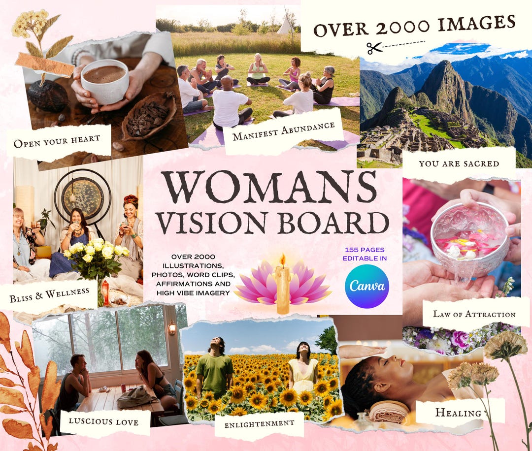 2026 Vision Board Kit, Womens Manifestation Printable, Divine Feminine ...