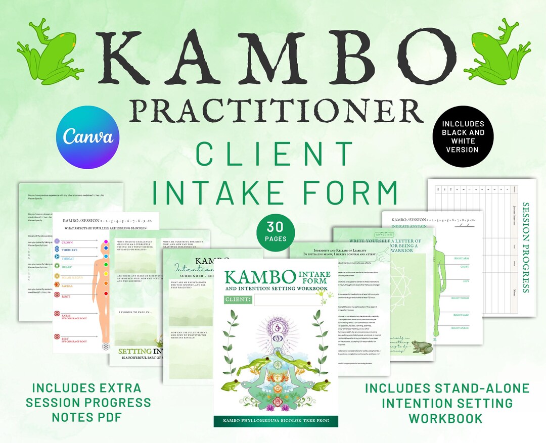 Kambo Practitioner Packet, Kambo Client Intake Form, Kambo Medicine ...