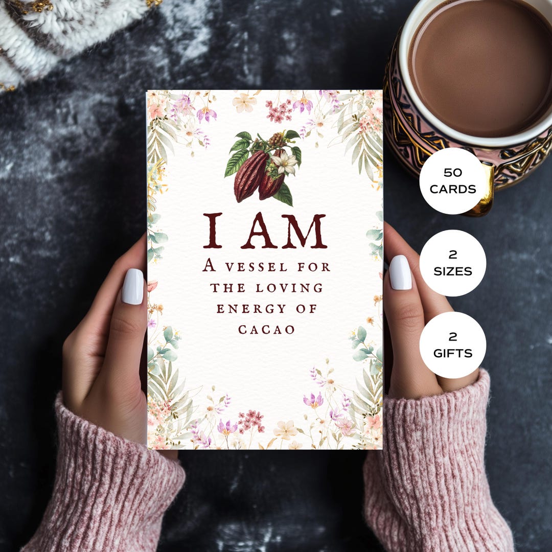 Cacao Ceremony Affirmation Card | Ceremonial Cacao Kit | Cacao Lovers ...