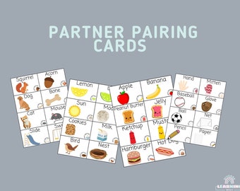 EDITABLE Food Partner Pairing Cards Classroom Management Google Drive ...
