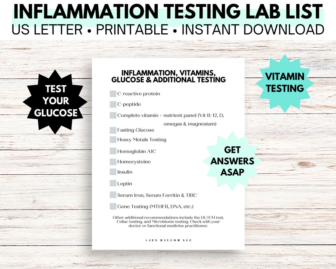 Inflammation Vitamin Testing Lab List Chronic Inflammation Thyroid Lab ...