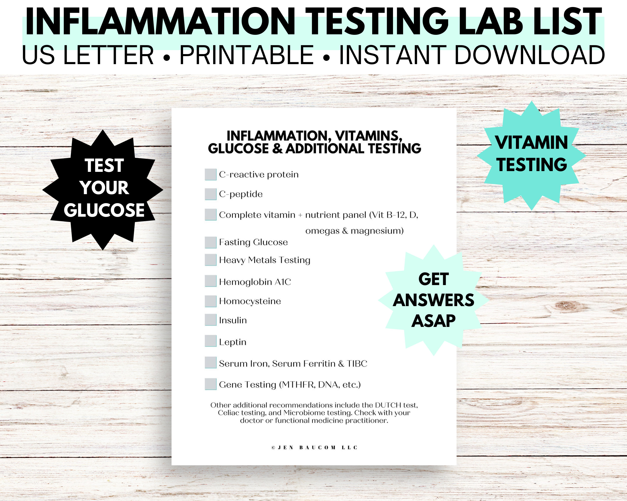 Inflammation Vitamin Testing Lab List Chronic Inflammation Thyroid Lab ...