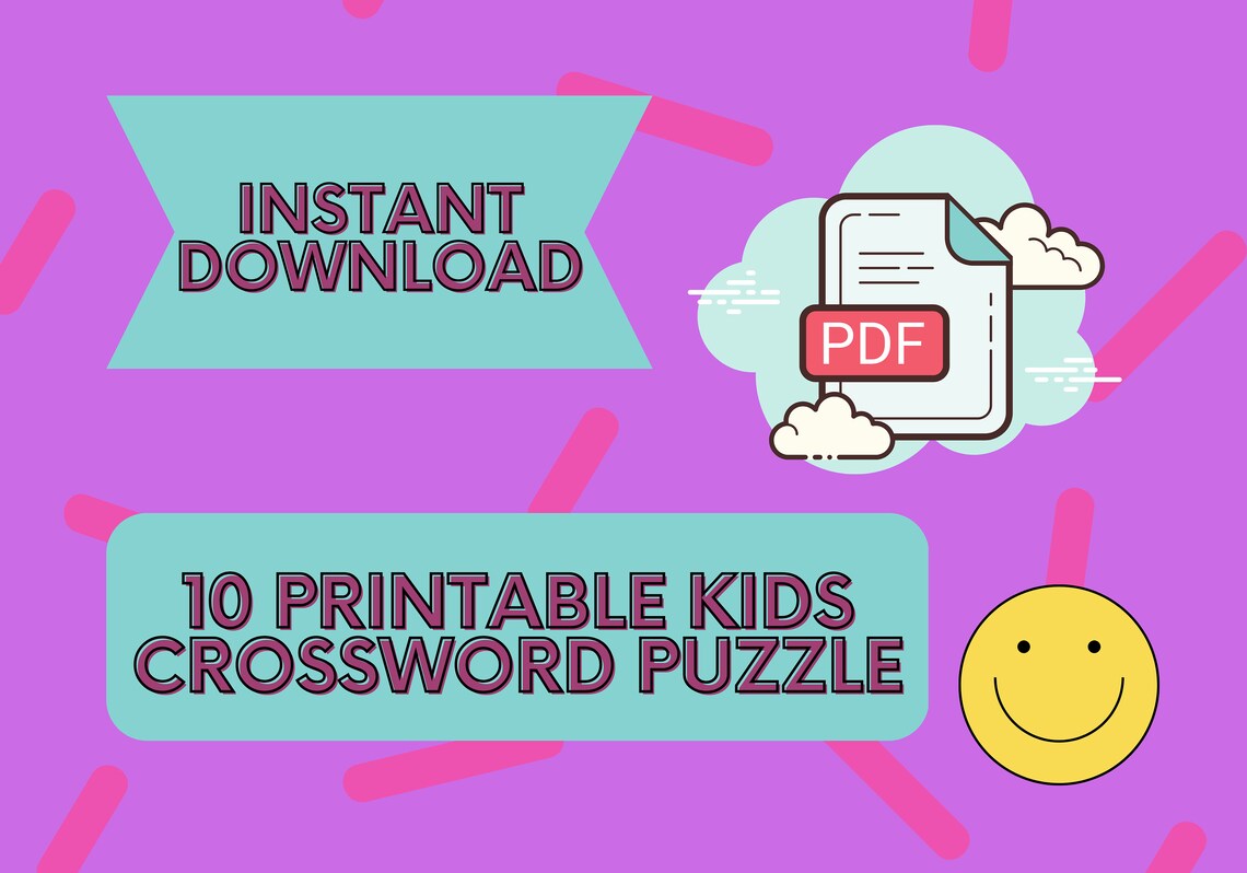 Printable Crossword Puzzles - Coloring - Worksheet - Activity for Kids ...