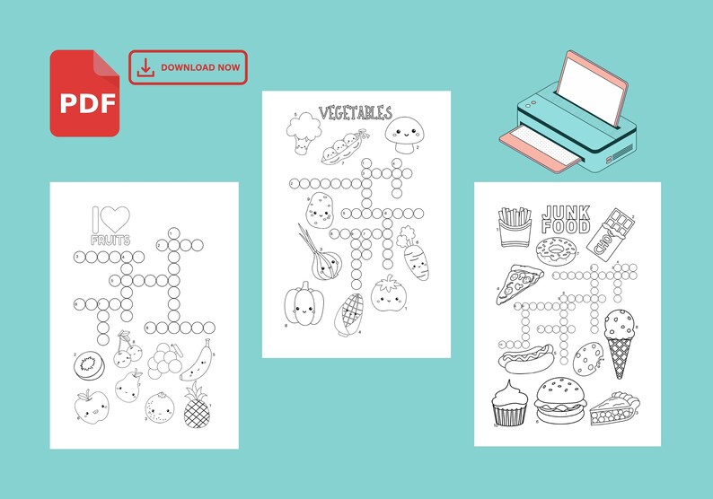 Printable Crossword Puzzles - Coloring - Worksheet - Activity for Kids ...