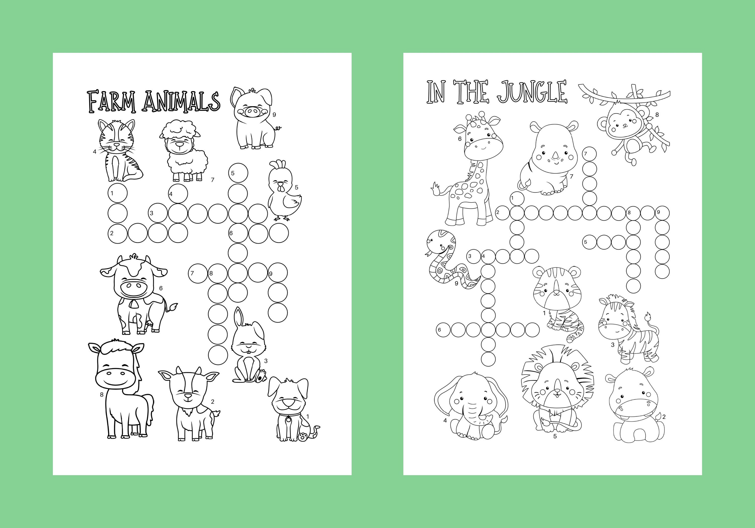 Printable Crossword Puzzles - Coloring - Worksheet - Activity for Kids ...