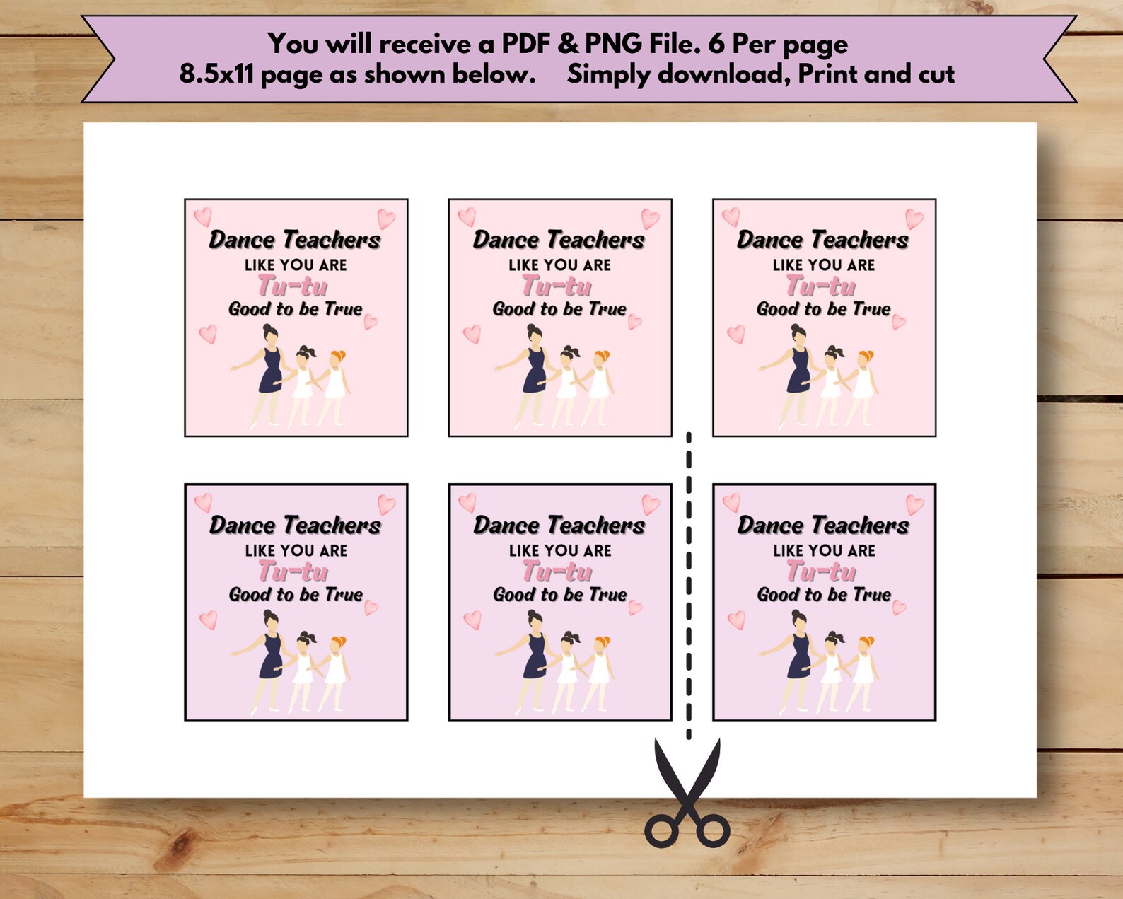 Dance Teacher Appreciation Tags, Ballet Teacher Appreciation Tags ...