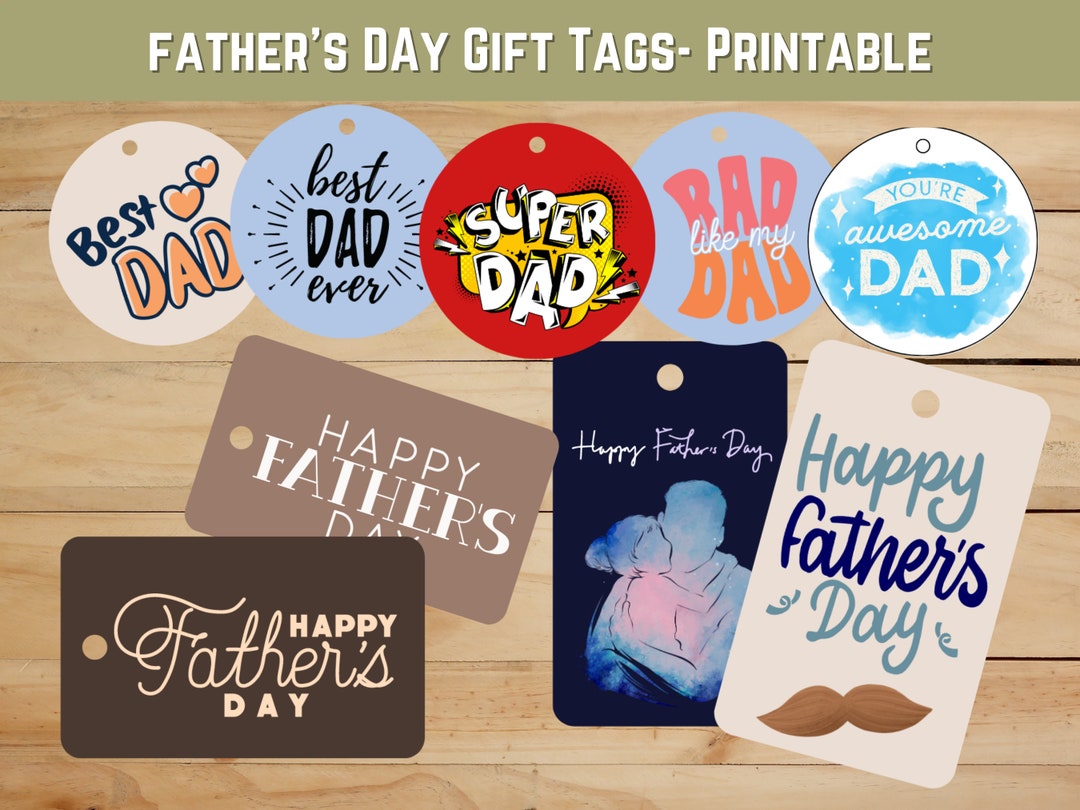 Father's Day Gift Tags for Dad Printable, Happy Fathers Day Tags ...