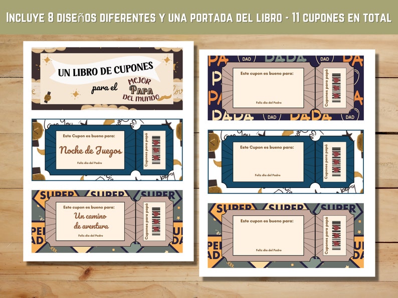 Libro De Cupones Para El Dia El Padre, Coupon Book for Dad in Spanish ...