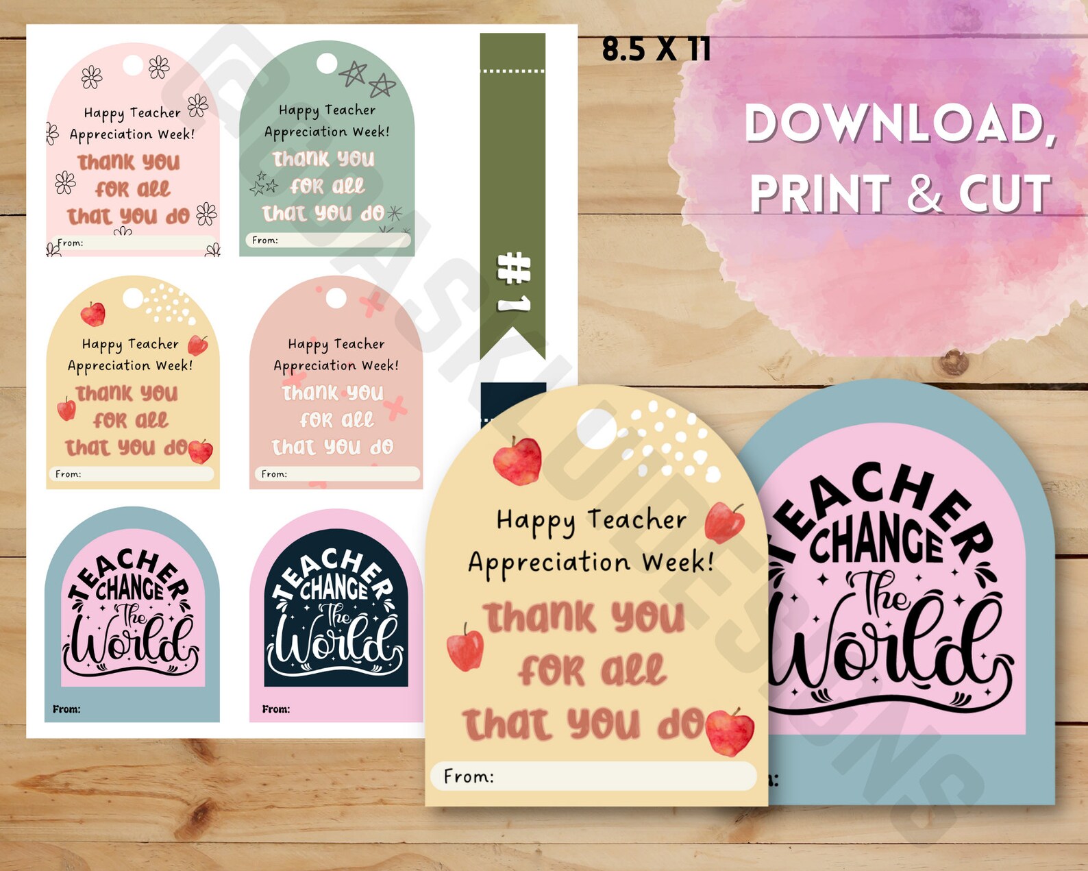 Teacher Appreciation Week Printable Teacher Gift Tag Thank You Teacher ...