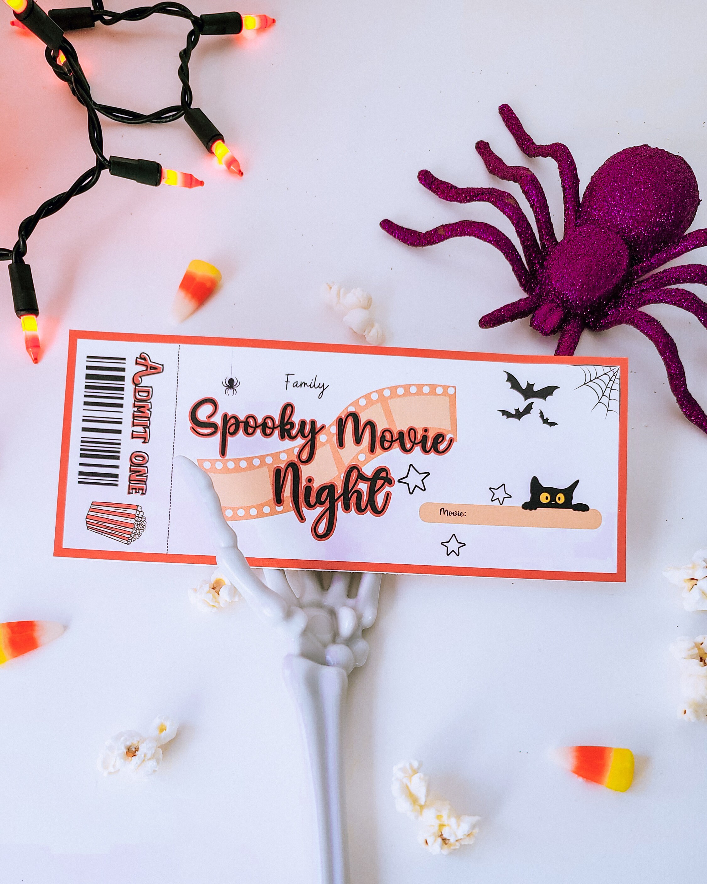 Spooky Movie Night Printable Tickets Halloween Movie Tickets - Etsy