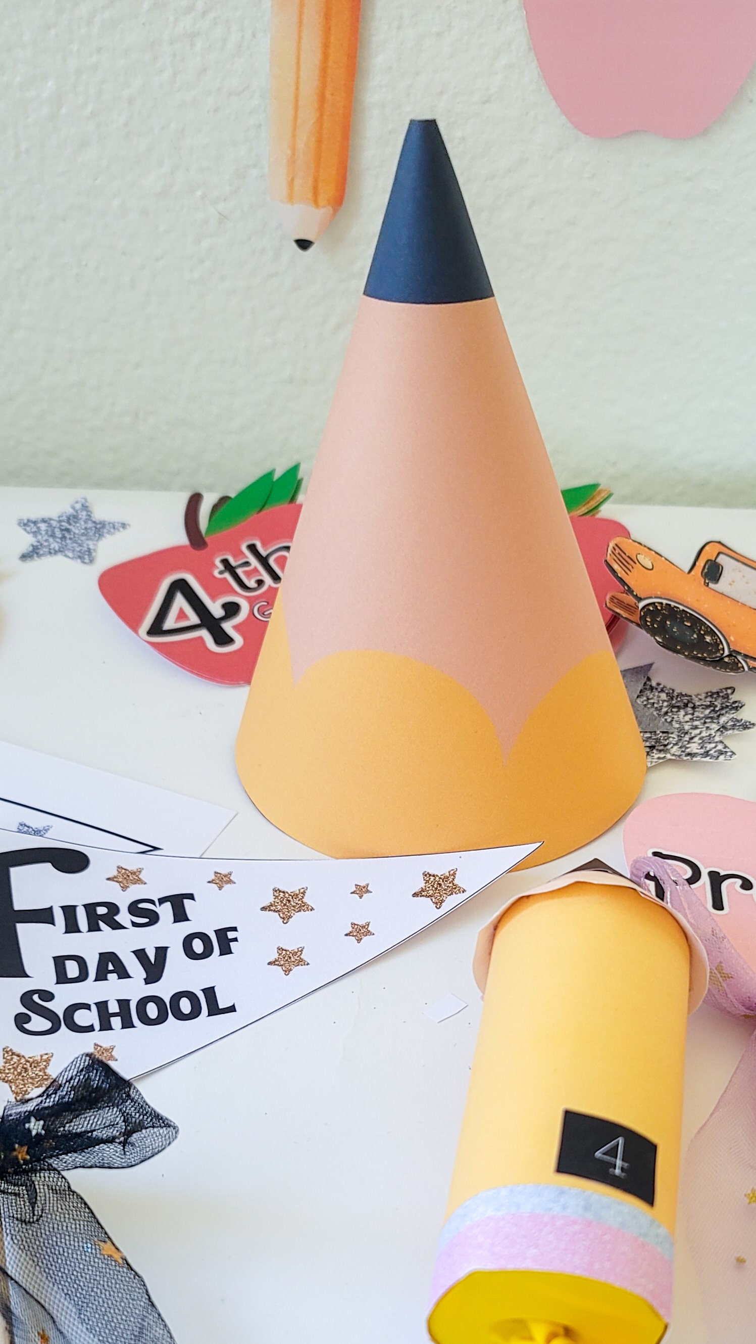 First Day of School Flags Back to School Printable Pennant - Etsy