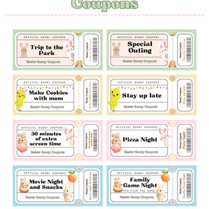 Easter Bunny Coupons/bunny Bucks/easter Egg Filler/easter Basket ...