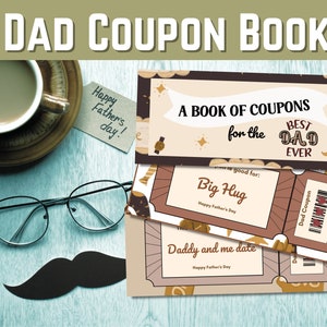 Father's Day Coupon Book for Dad Gift for Dad Printable Coupons Gift ...