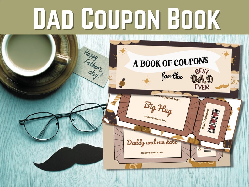 Father's Day Coupon Book for Dad Gift for Dad Printable Coupons Gift ...