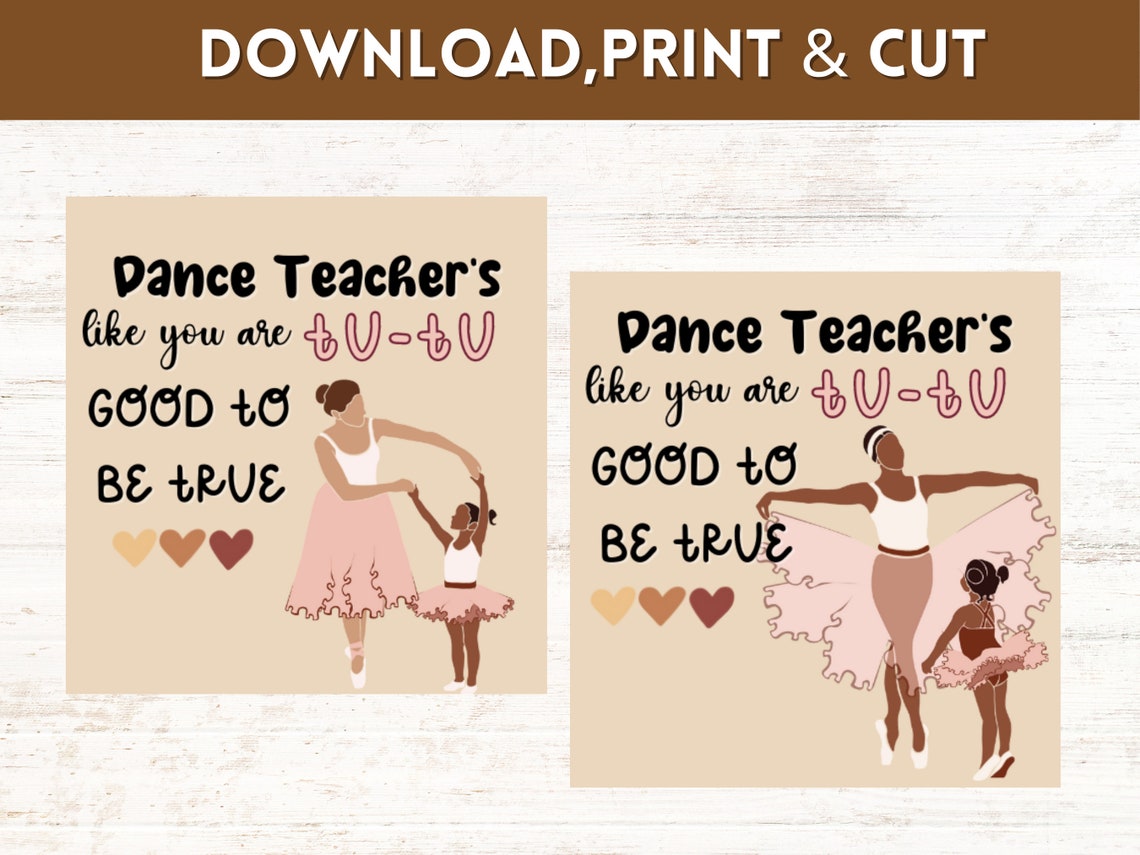 Dance Teacher Appreciation Tags, Ballet Teacher Appreciation Tags ...