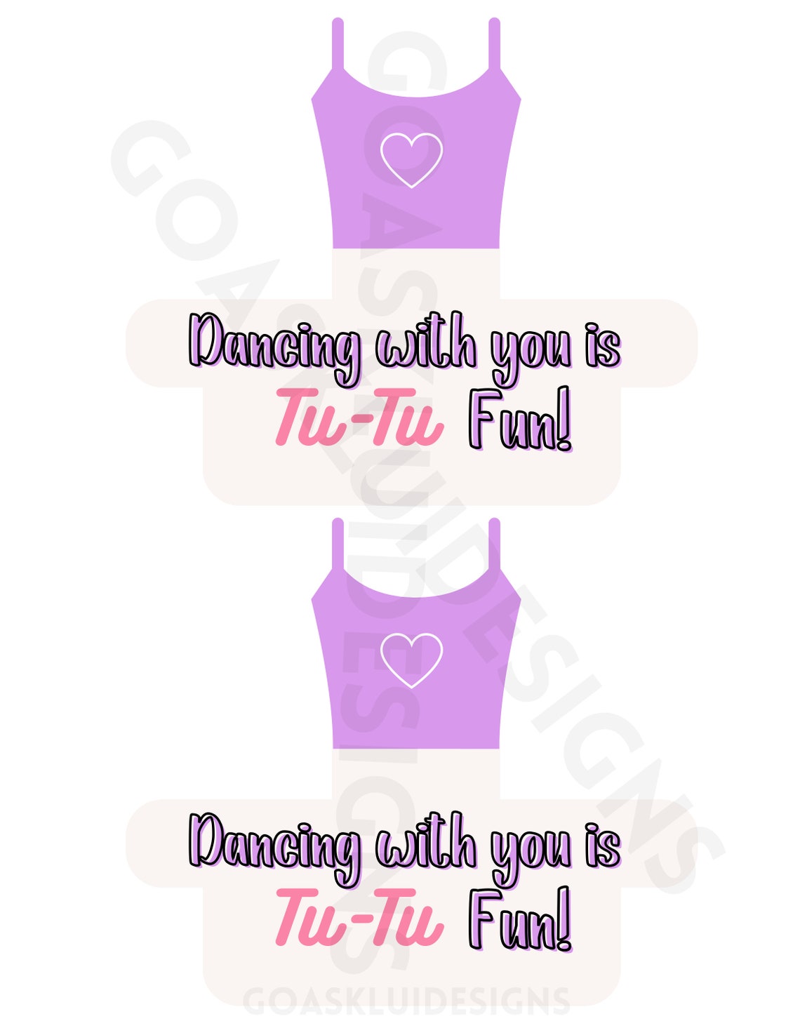 Ballet Printable, Scrunchie Ballet Valentines Card, Tutu Scrunchie ...