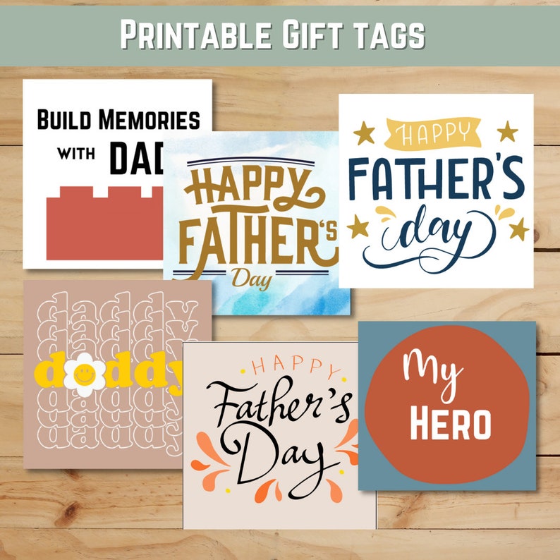 Father's Day Gift Tags for Dad Printable, Happy Fathers Day Tags ...